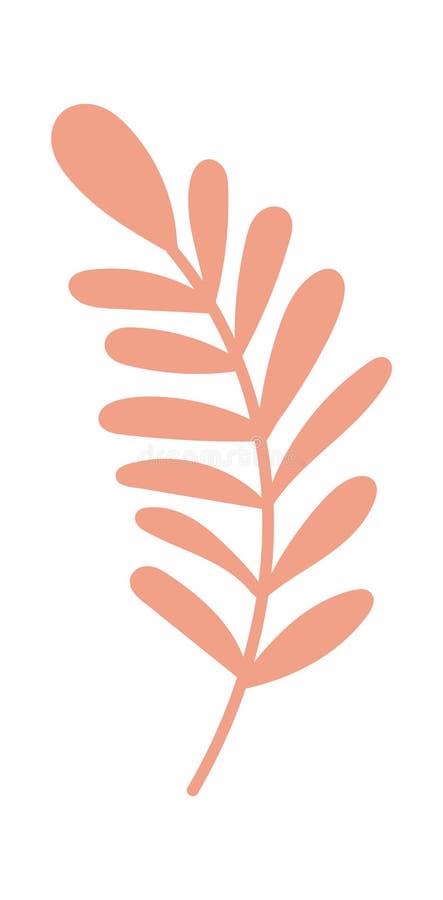 Hand Drawn Abstract Plant Branch Flat Icon Spring Floral Design Stock ...