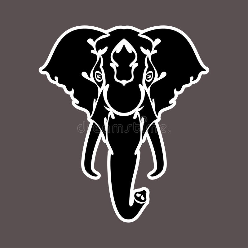 Portrait of Elephant with Headphones. Stock Illustration - Illustration ...