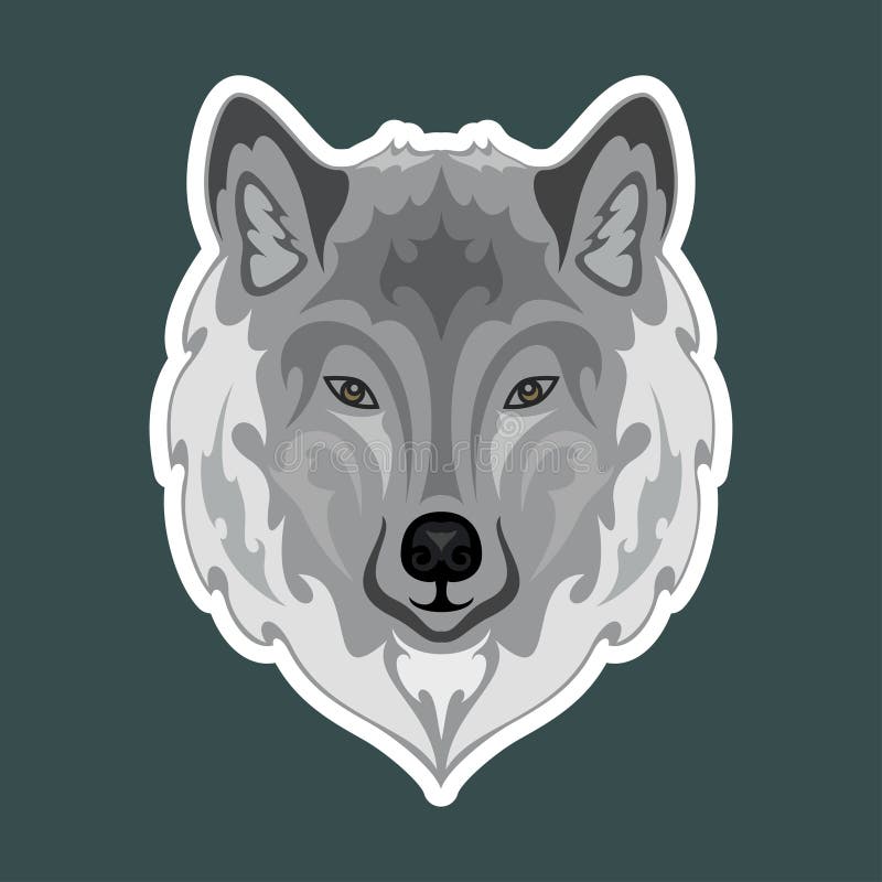 Hand Drawn Abstract Portrait of a Wolf. Sticker Stock Vector ...