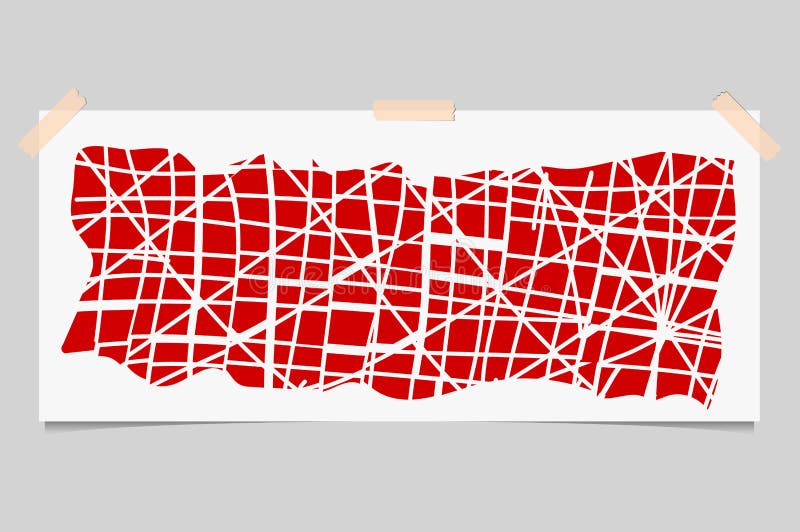 Hand Drawn Abstract Road Map Stock Vector - Illustration of distortion ...