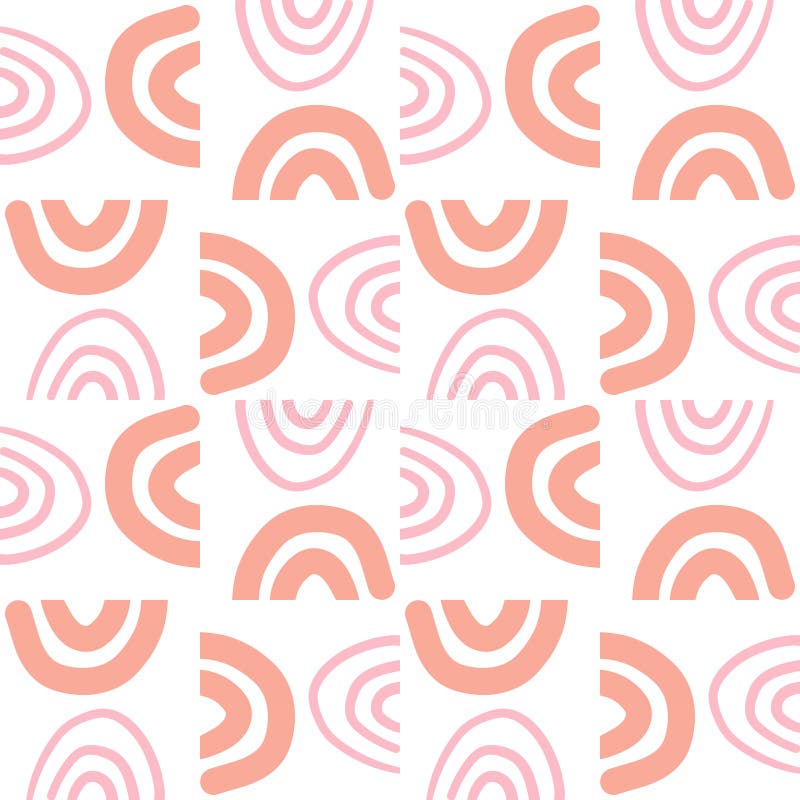 Hand Drawn Abstract Seamless Pattern with Cute Arches Tile Stock Vector ...