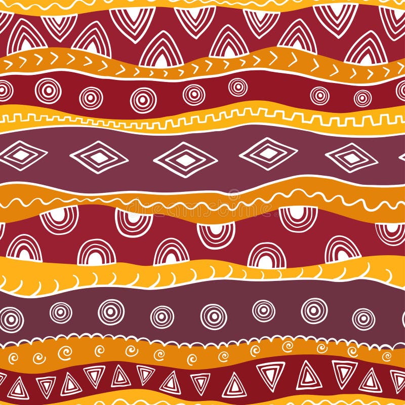 Hand Drawn Abstract Seamless Pattern, Ethnic Background, African Style ...