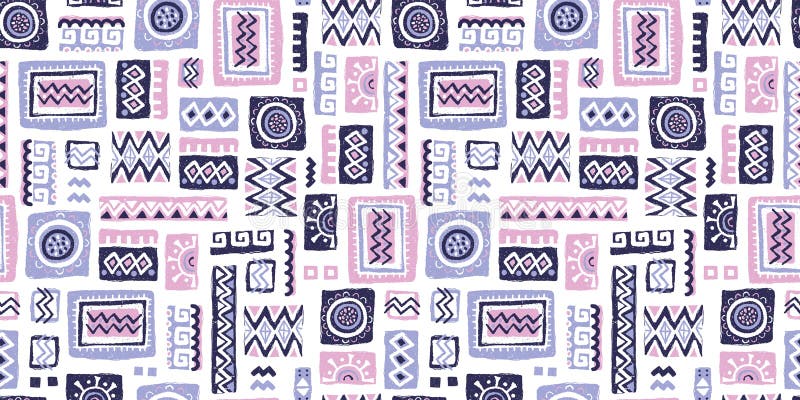 Hand Drawn Abstract Seamless Pattern, Ethnic Background, African Style ...