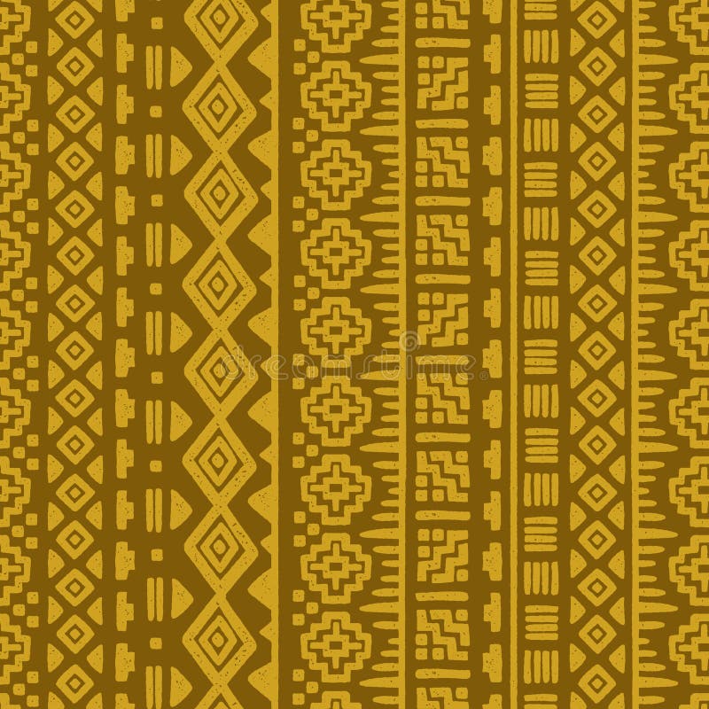 Hand Drawn Abstract Seamless Pattern, Ethnic Background, Aztec Style ...