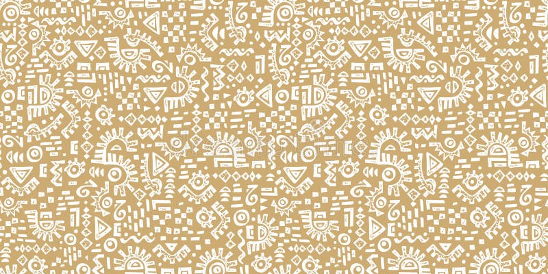 Hand Drawn Abstract Seamless Pattern, Ethnic Background, Simple Style ...