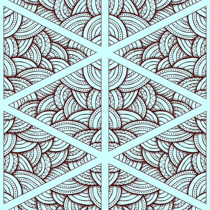Hand Drawn Abstract Seamless Pattern, Ethnic Decorative Triangle Stock ...