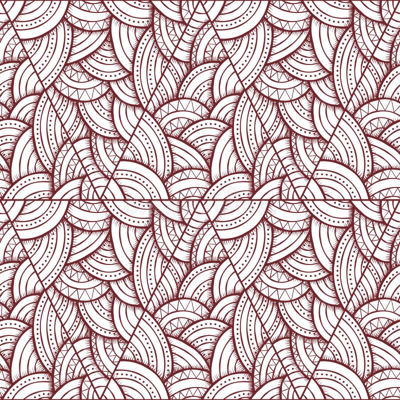 Hand Drawn Abstract Seamless Pattern, Ethnic Decorative Triangle Stock ...