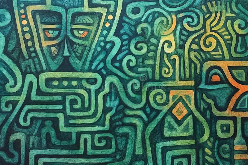 Hand Drawn Abstract Seamless Pattern Inspired by African Style Stock ...