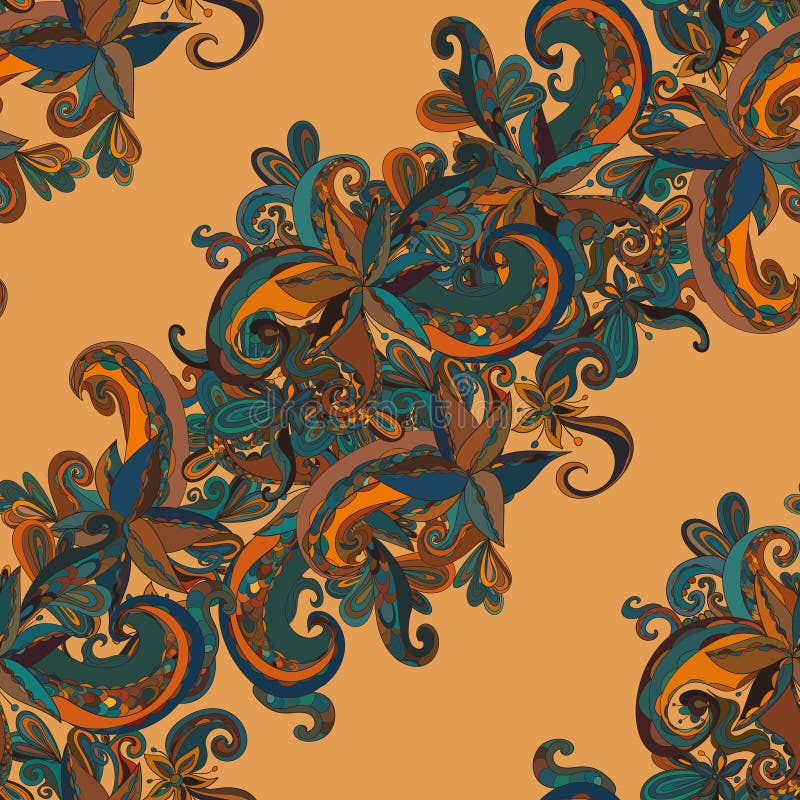 Hand-drawn Abstract Seamless Pattern Stock Vector - Illustration of ...