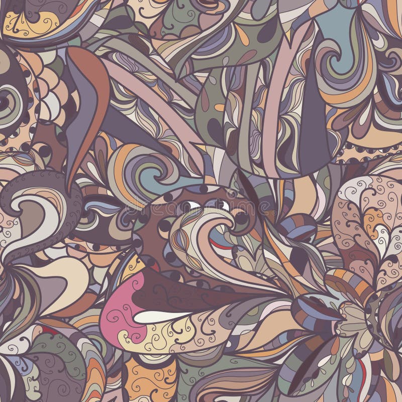 Hand-drawn Abstract Seamless Pattern Stock Vector - Illustration of ...