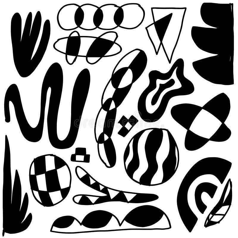 Hand Drawn Abstract Pattern and Background Colorless Stock Vector ...
