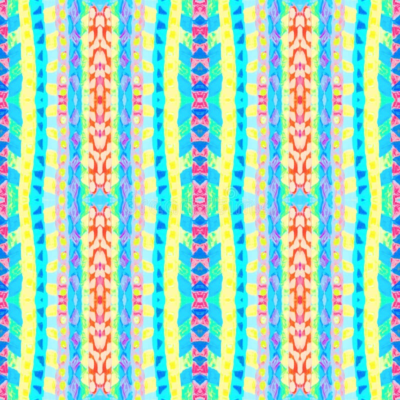 Hand Drawn Abstract Striped Color Seamless Pattern Stock Illustration ...