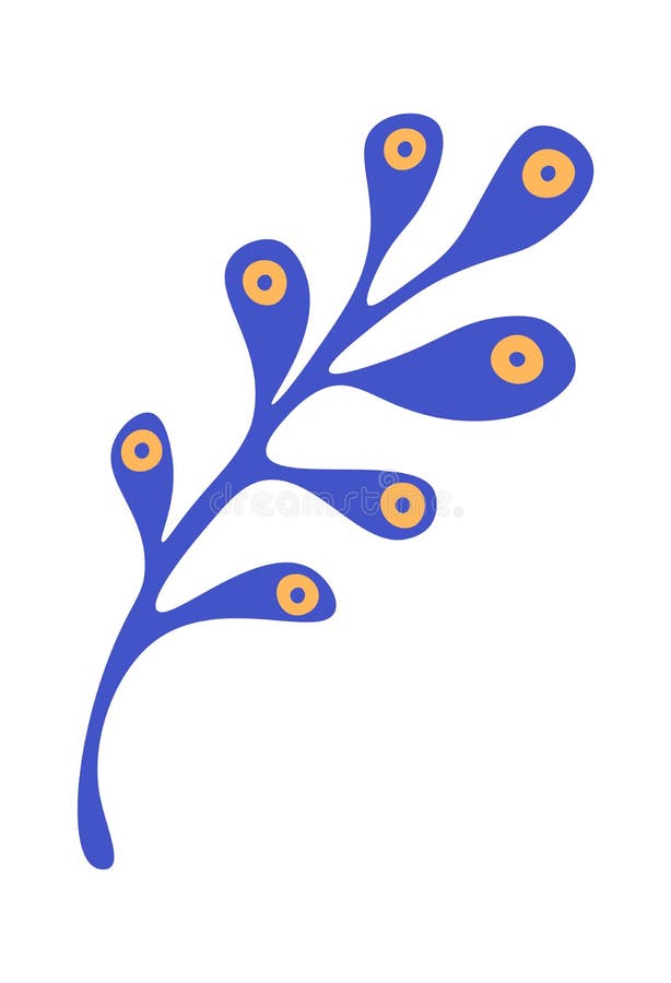 Hand Drawn Abstract Tree Branch Flat Icon Stock Vector - Illustration ...