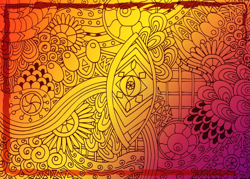 Hand Drawn Abstract Vector Floral Background. Stock Vector ...