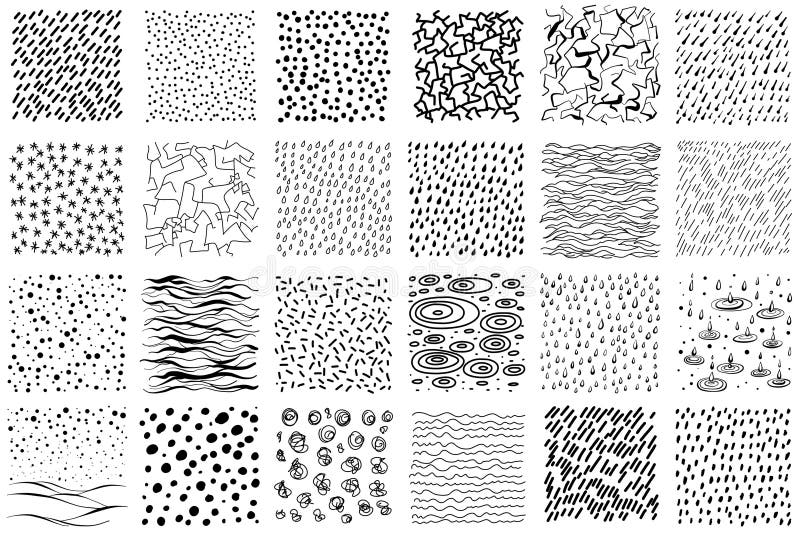 Hand-drawn Abstract Vector Textures. Minimal Graphic Patterns in the ...