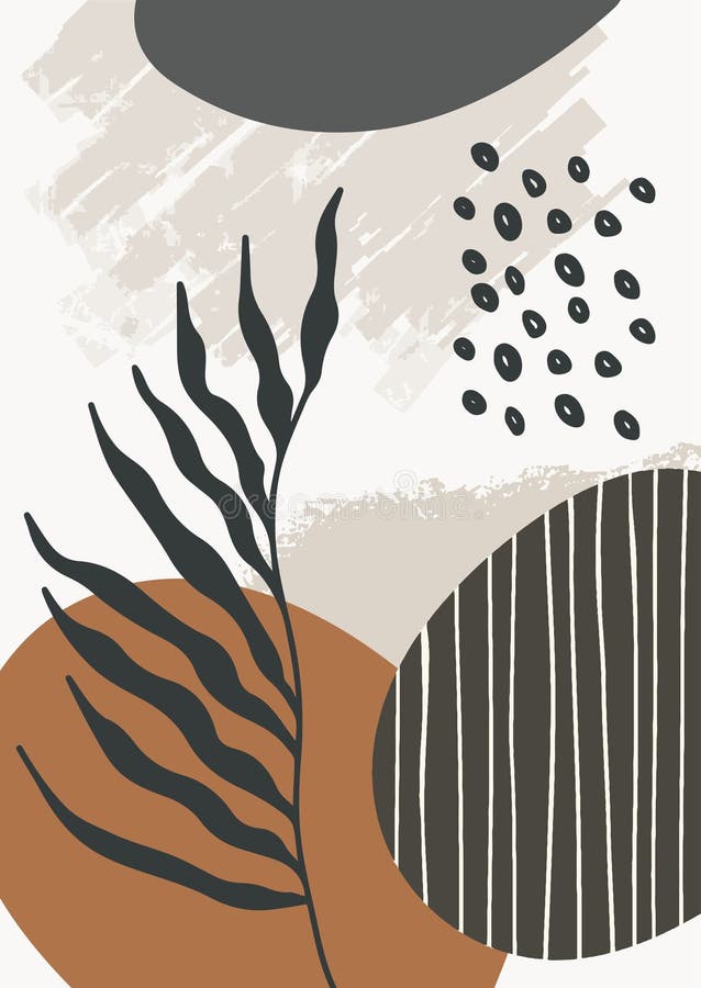 Hand Drawn Abstract Wall Art with a Scandi Style Design Stock Vector ...