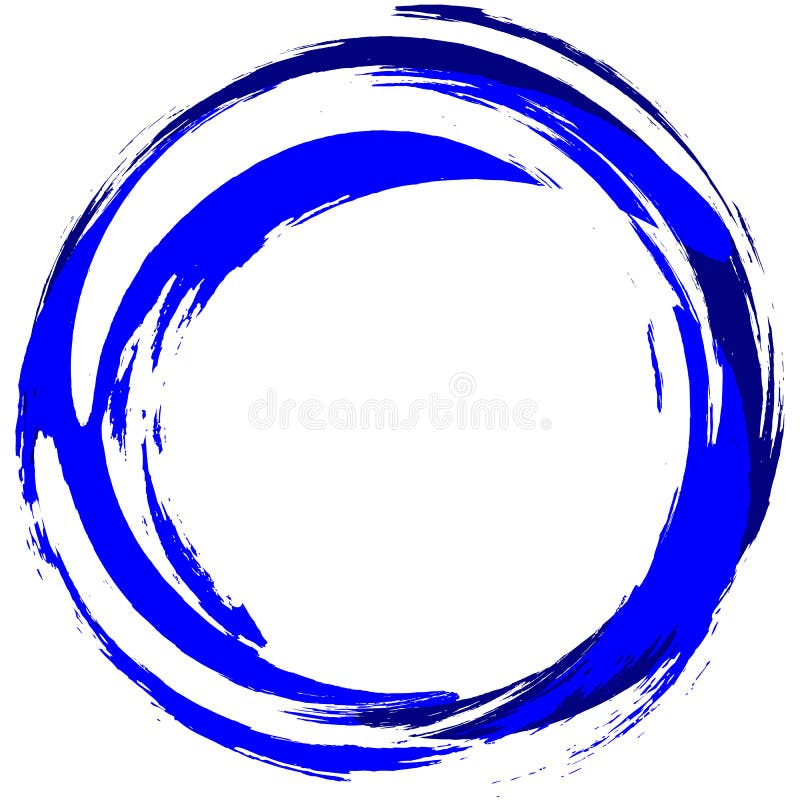 Hand Drawn Acrylic Element, Light Blue Round Stroke. Stock Vector ...