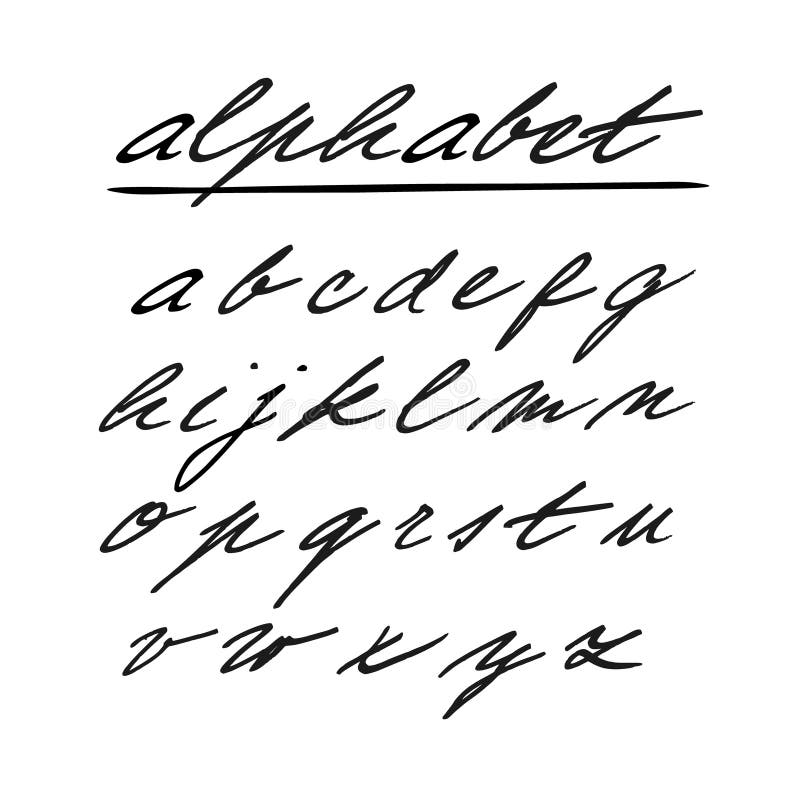 Hand Drawn Alphabet, Font, Isolated Lower Case Letters Stock Vector ...