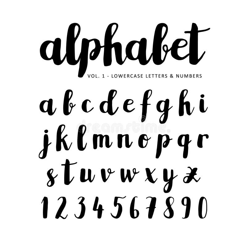 Hand Drawn Alphabet, Font, Letters Written with Marker, Ink Stock ...