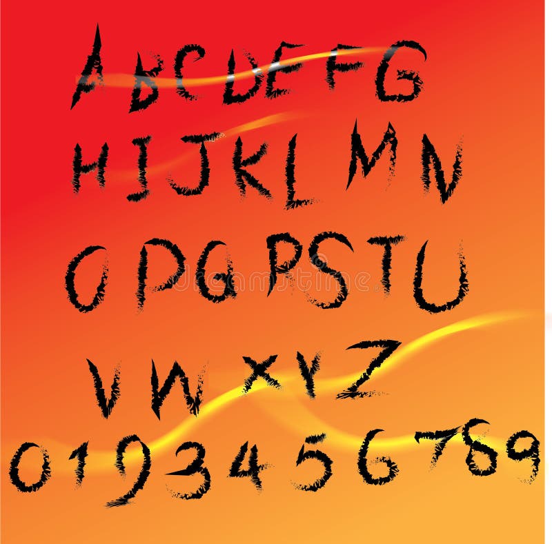 Hand Drawn Alphabet on Graphic Background.maitree Style Stock ...