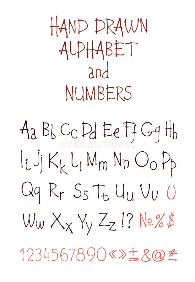 Hand Drawn Alphabet in Retro Style. ABC for Your Stock Vector ...