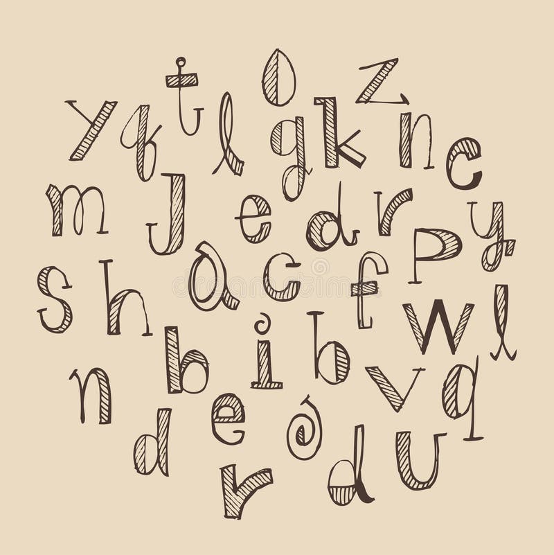 Hand drawn Alphabet set stock vector. Illustration of text - 53226974