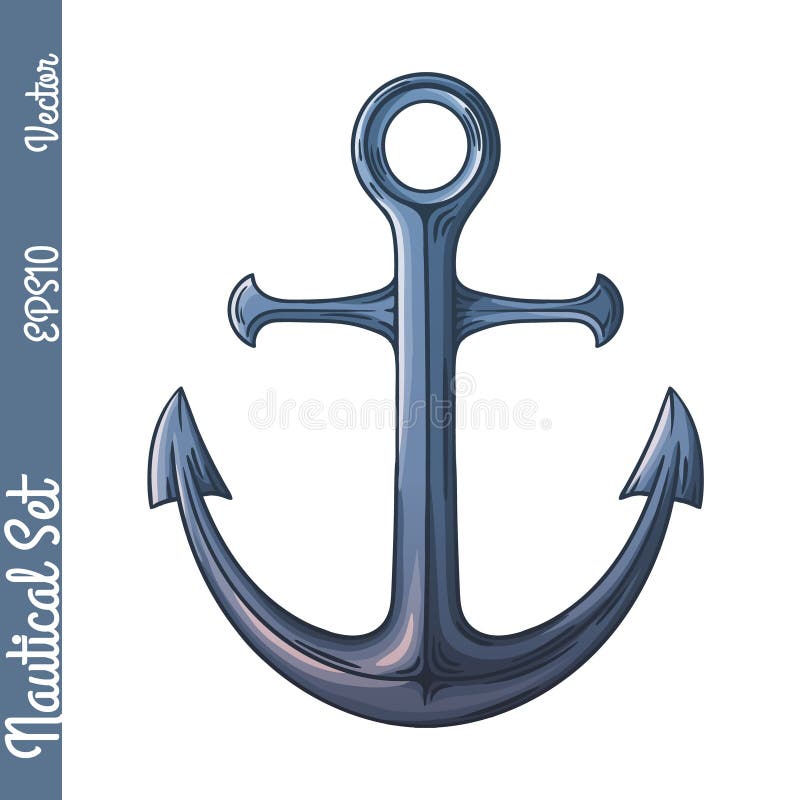 Ship anchor . stock vector. Illustration of object, poster - 71499956