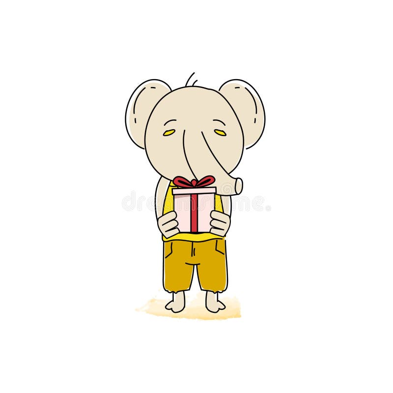 Elephant Cartoon Character Gift Box Stock Illustrations – 324 Elephant ...