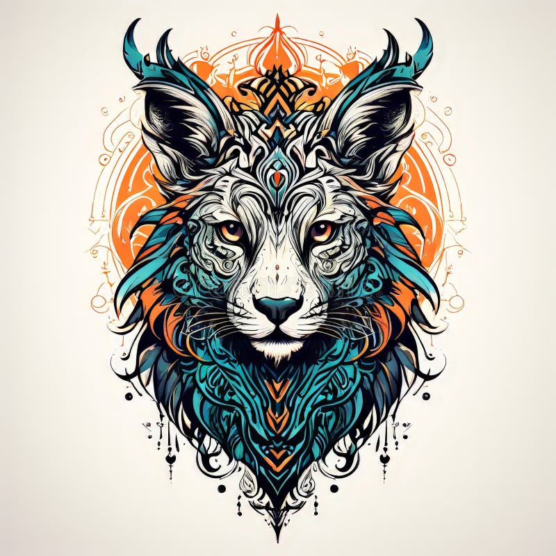 A Hand Drawn Animal Mandala Illustration Stock Illustration ...