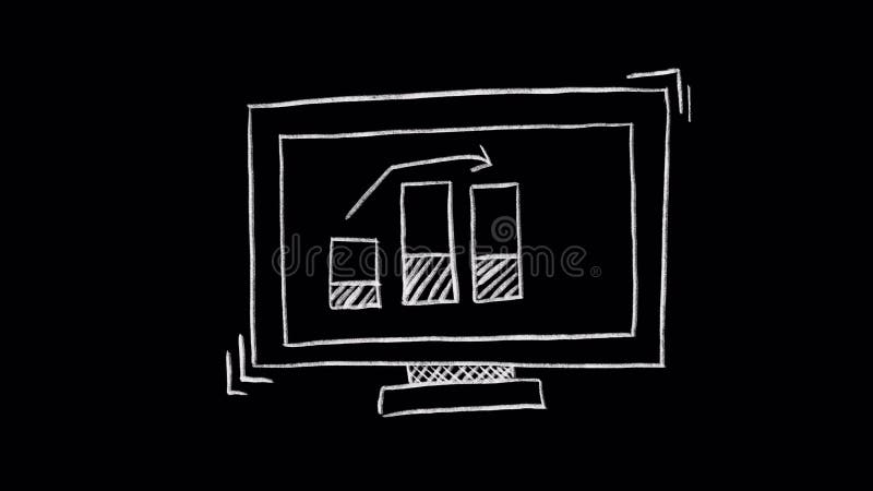 Hand Drawn Animated Doodle of Statistical Graph on the Monitor Screen ...