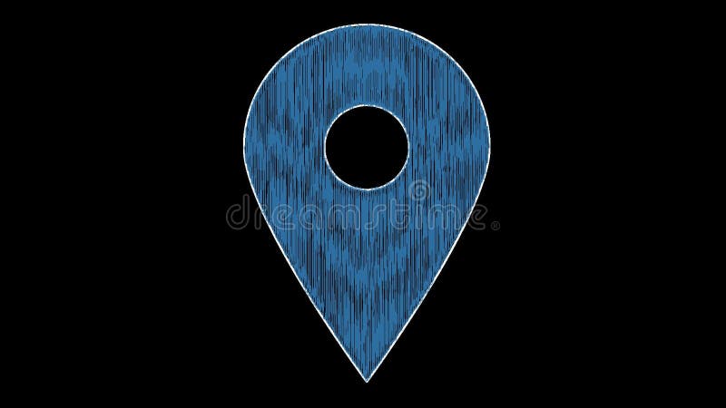 Hand Drawn Animated Location Drop Pin Icon Stock Footage - Video of ...