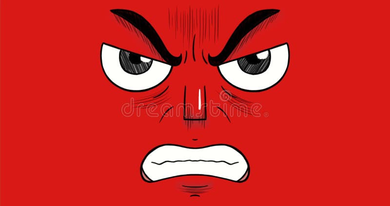 Animation of Angry Emoji Icon on Green Screen Background with Confetti ...