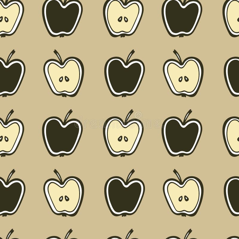 Hand Drawn Apples Pattern Stock Vector Illustration Of Juicy 120218418