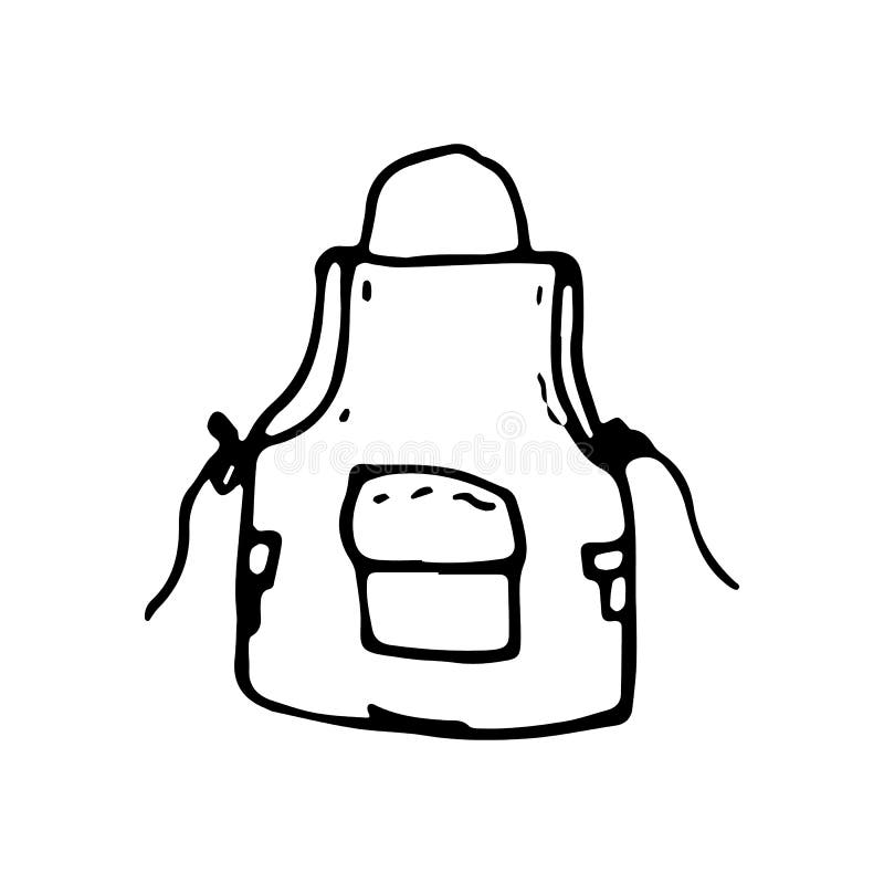 Hand Drawn Apron Doodle. Sketch Style Icon. Decoration Element ...