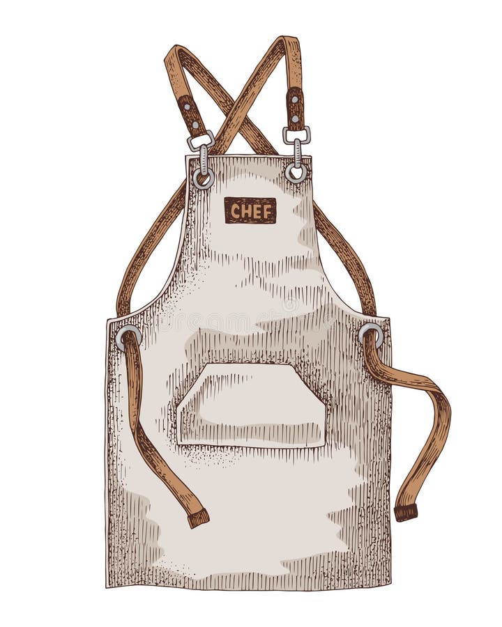 Apron Illustration, Drawing, Engraving, Ink, Line Art, Vector Stock ...