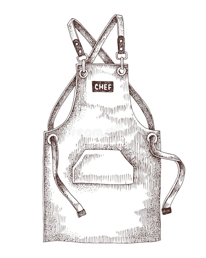 Apron Illustration, Drawing, Engraving, Ink, Line Art, Vector Stock ...