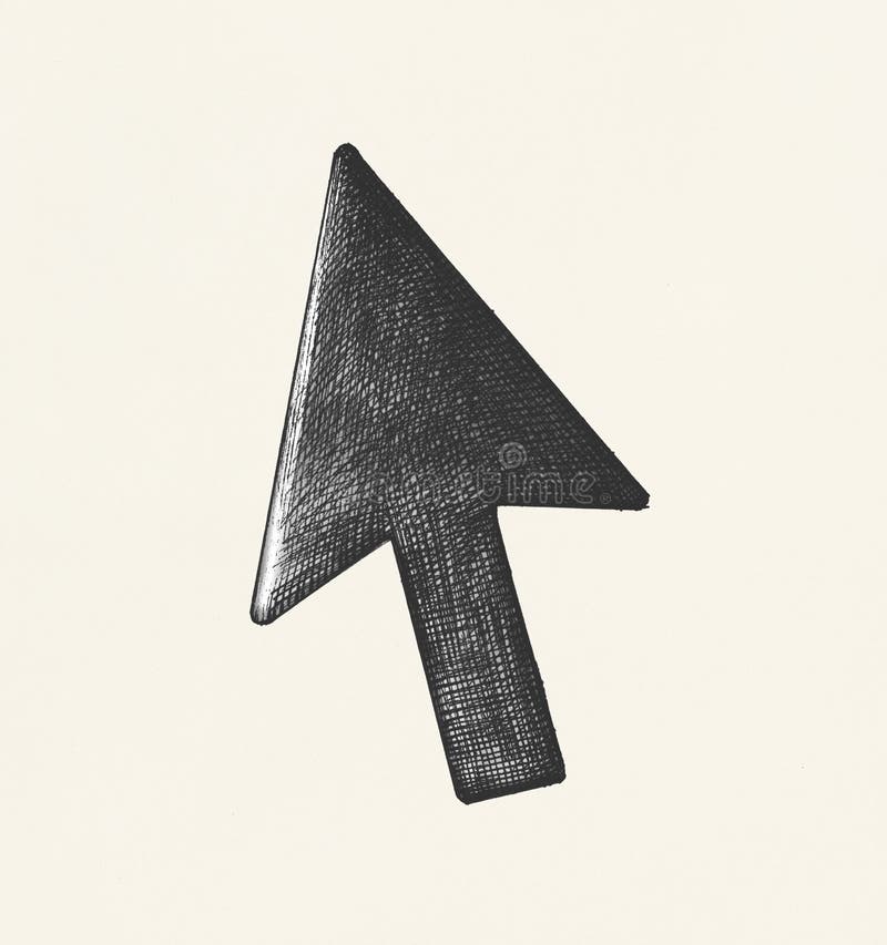 Hand-drawn Arrow Cursor Illustration Stock Illustration - Illustration ...