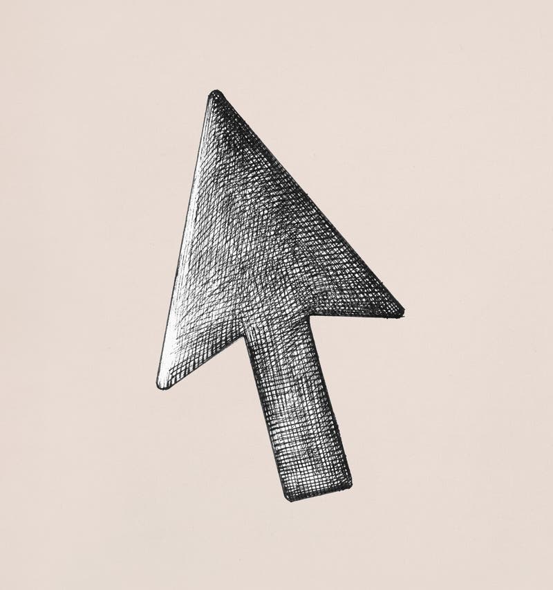 Hand-drawn Arrow Cursor Illustration Stock Illustration - Illustration ...