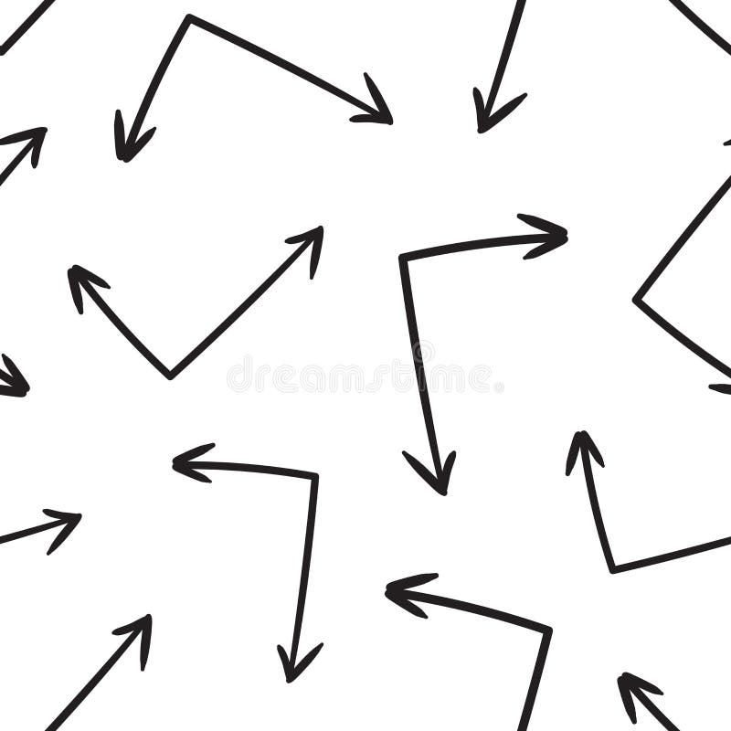 Hand Drawn Arrow Icon Seamless Pattern Background. Business Flat Stock ...