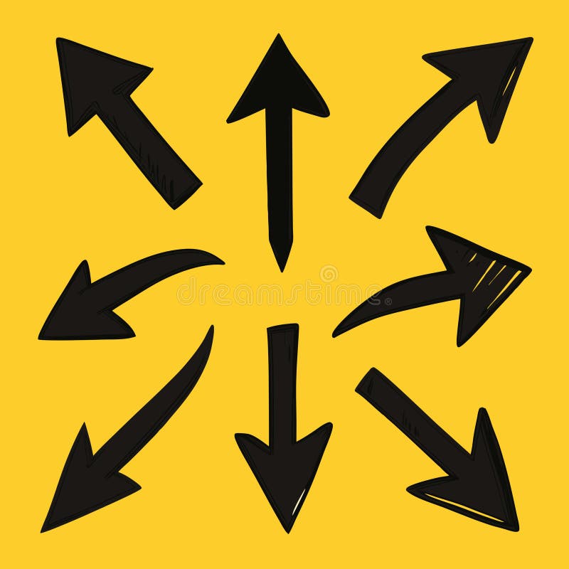 Hand-Drawn Arrow Icons: a Versatile Set of Nine Arrows for Design ...