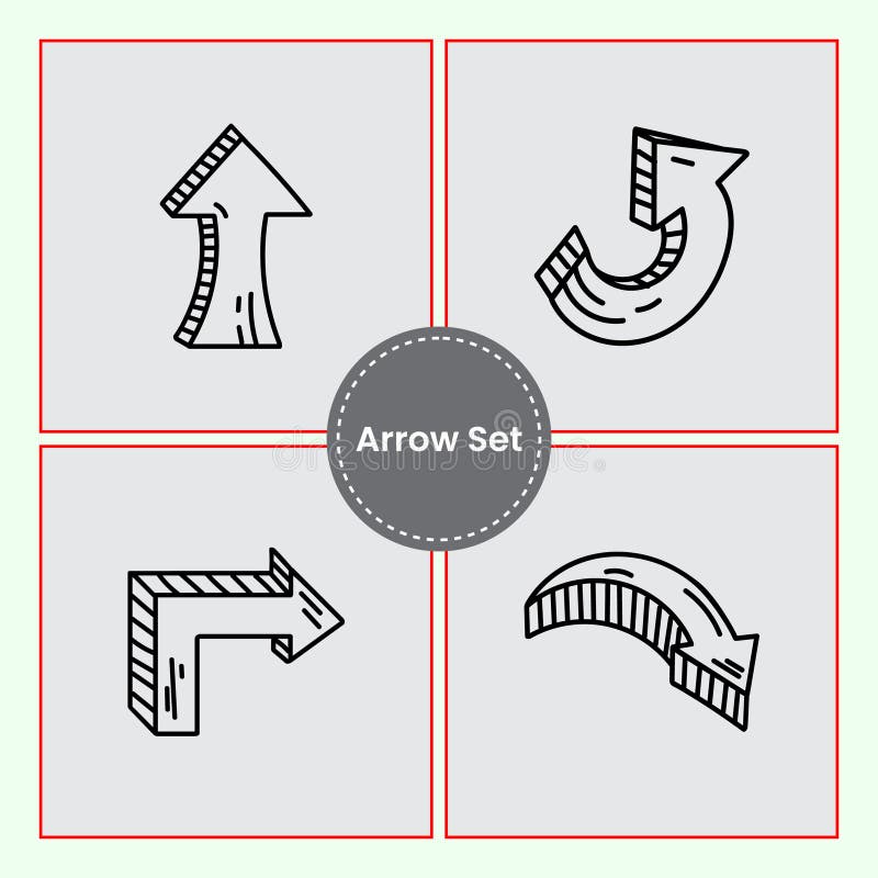 Arrow set stock vector. Illustration of tail, shape - 367371978