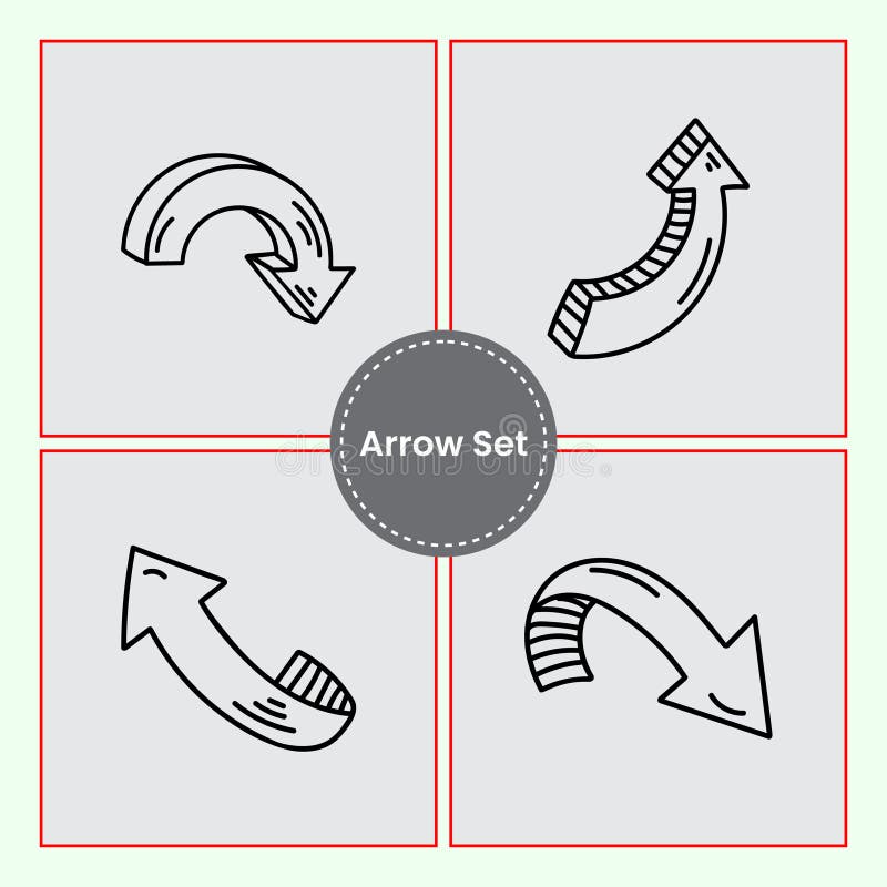 Arrow set stock vector. Illustration of white, font - 367372051