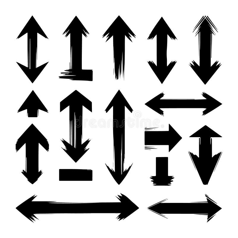 Hand Drawn Arrow Set Black Vector Collection. a Collection of Hand ...