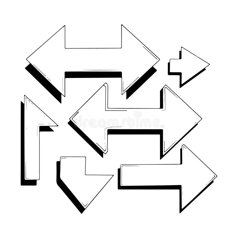 Hand Drawn Arrow Set Black Vector Collection. a Collection of Hand ...