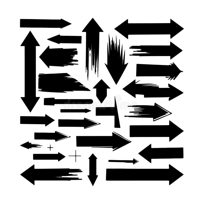 Hand Drawn Arrow Set Black Vector Collection. a Collection of Hand ...