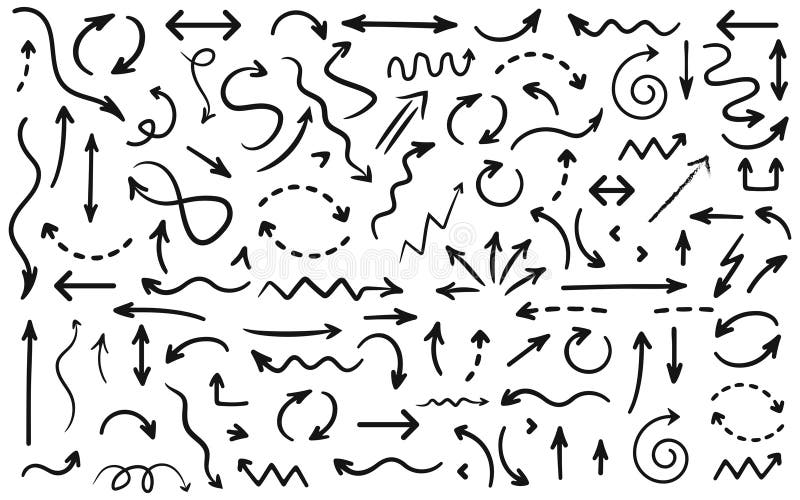 Stroke Curly Arrow Collection Stock Illustrations – 719 Stroke Curly ...
