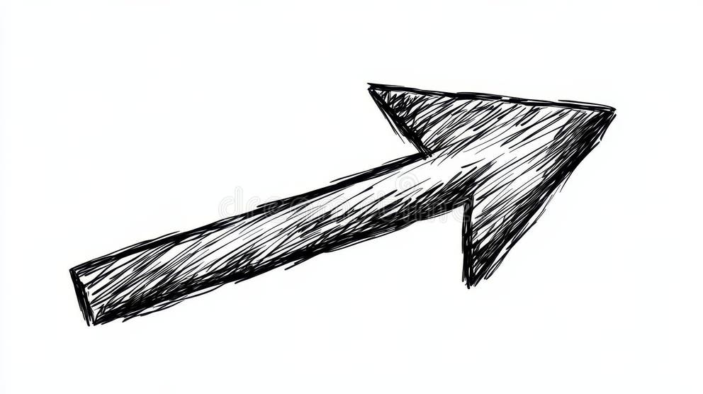 Hand-Drawn Arrow Upward Trajectory, Forward Direction, and Indicating ...