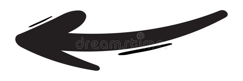 Hand Drawn Arrow. Vector Doodle Icon. Vector Illustration. PNG. Stock ...