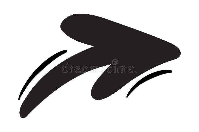 Hand Drawn Arrow. Vector Doodle Icon. Vector Illustration. PNG. Stock ...