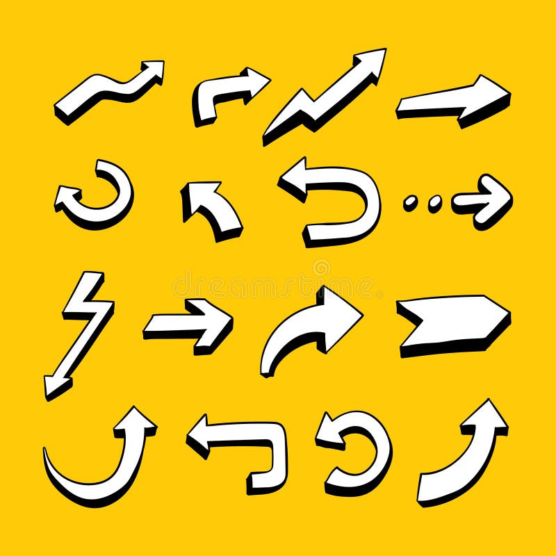 Hand Drawn Arrow Vector Element. Stock Vector - Illustration of shape ...